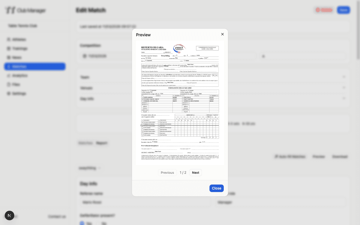 Table Tennis Club Management Software | TT Manager